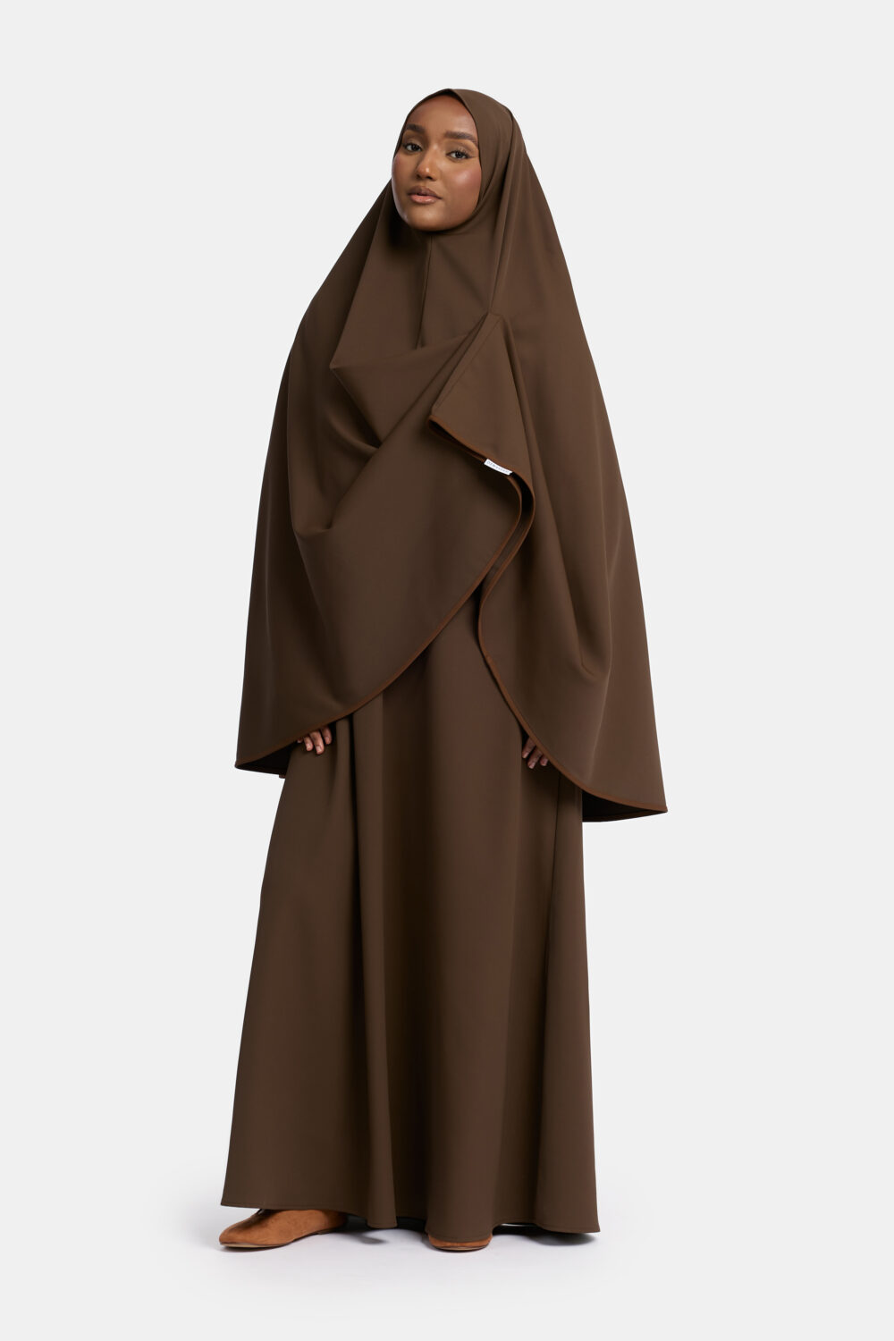 Magnet abaya and khimar set Dark Chocolate – OEMAAYAH