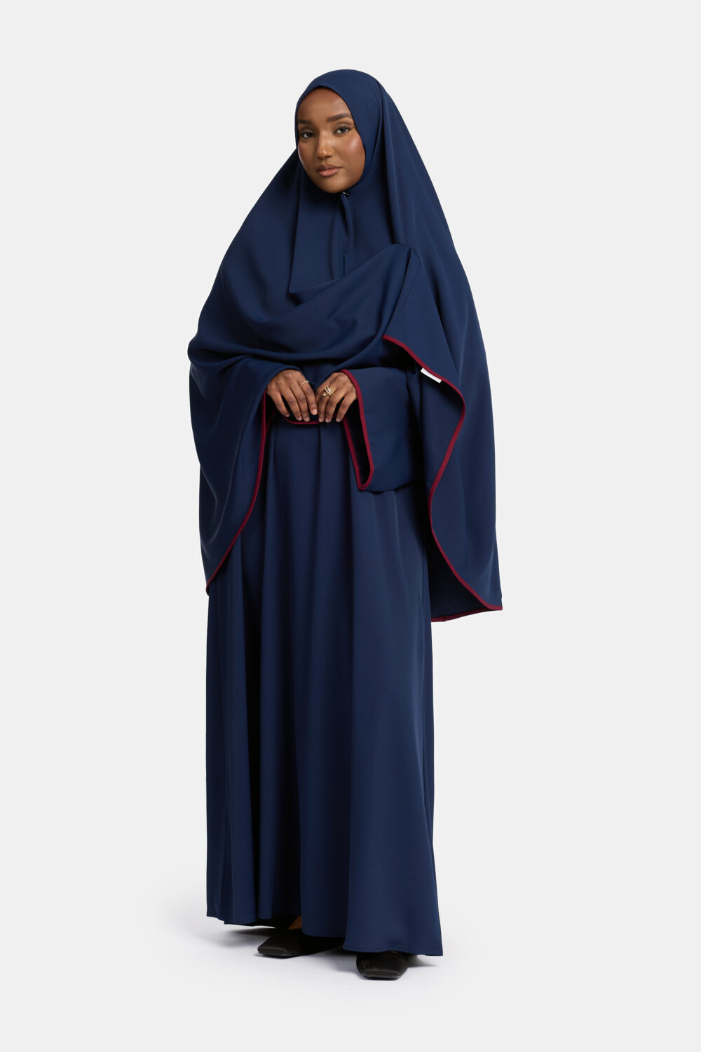 Magnet abaya and khimar set Dark Blue – OEMAAYAH